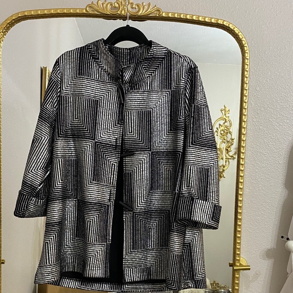 JM Collection | Jackets & Coats | Jm Collection Black And White ...